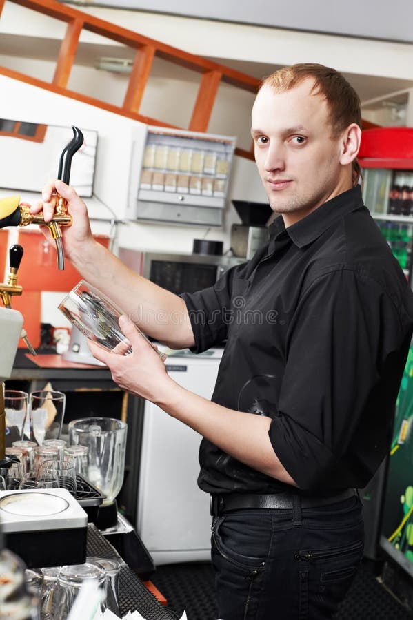 Restaurant Manager Bartender Man at Work Place Stock Photo - Image of ...