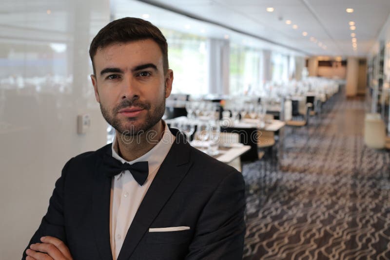Restaurant Manager with Luxurious Look Stock Image - Image of elegance ...