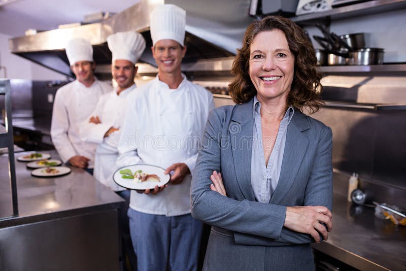 Restaurant Manager Briefing To His Kitchen Staff Stock Photo - Image of ...
