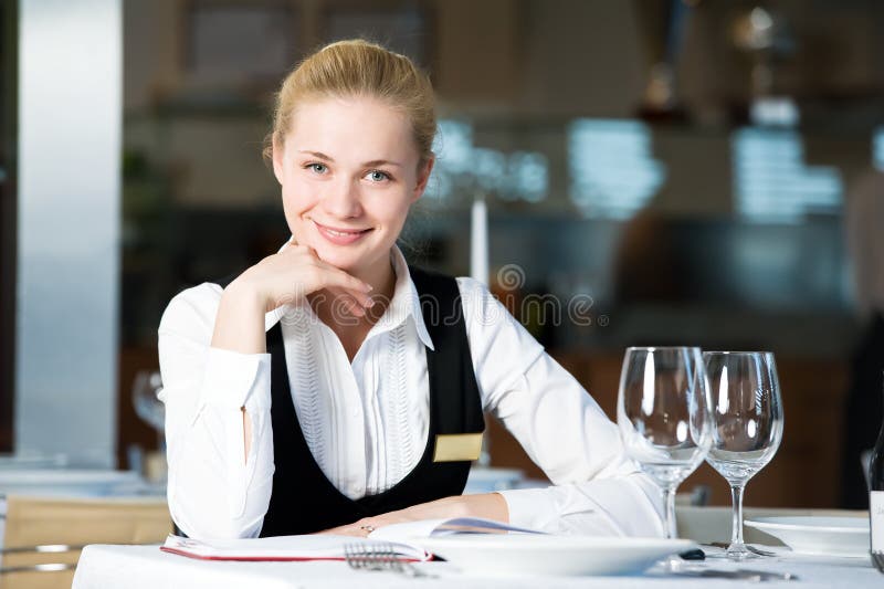 Restaurant Manager Woman at Work Stock Image - Image of professional ...
