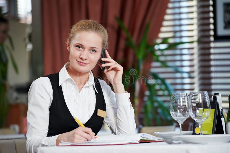 Restaurant Manager Woman at Work Stock Photo - Image of smiling, human ...