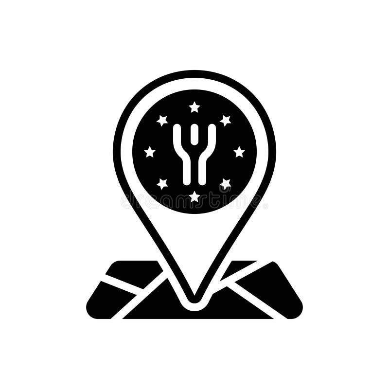 Black Solid Icon for Restaurant Map, Restaurant and Cafe Stock ...