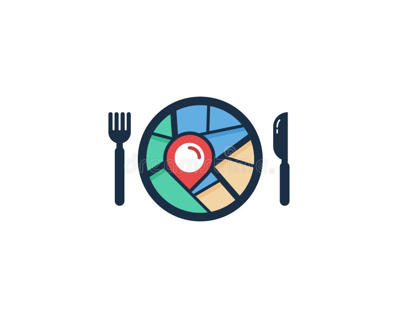 Restaurant Map Logo Icon Design Stock Vector - Illustration of land ...