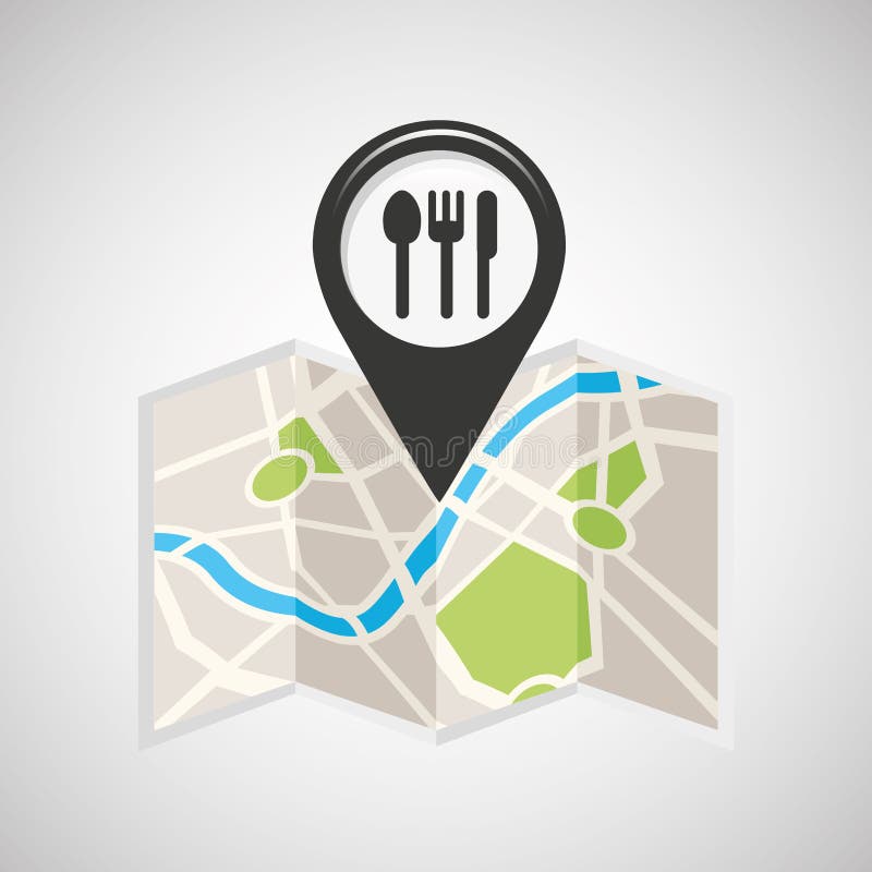Restaurant Map Pin Pointer Design Stock Vector - Illustration of mark ...