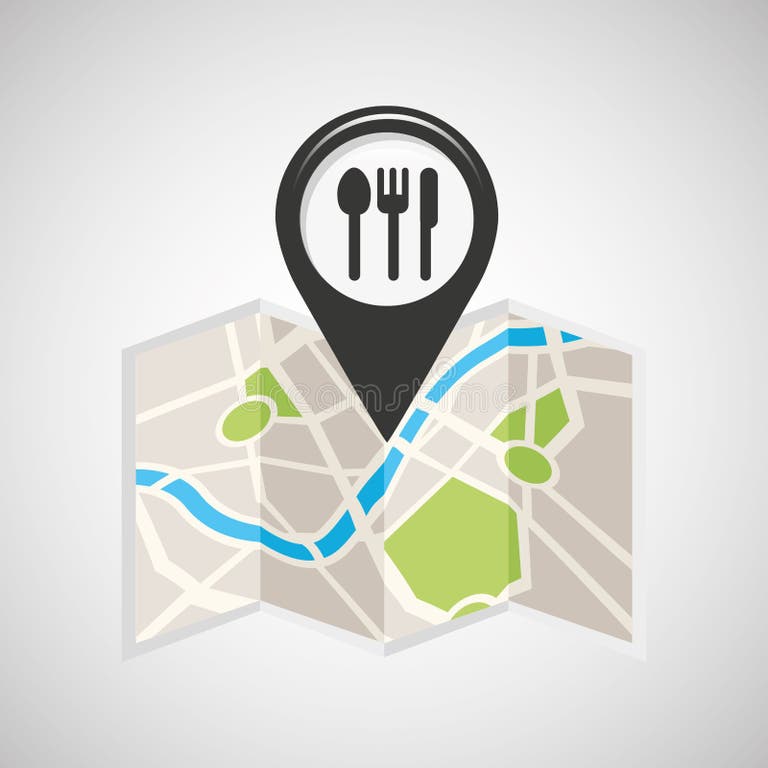 Restaurant Map Pin Pointer Design Stock Vector - Illustration of mark ...