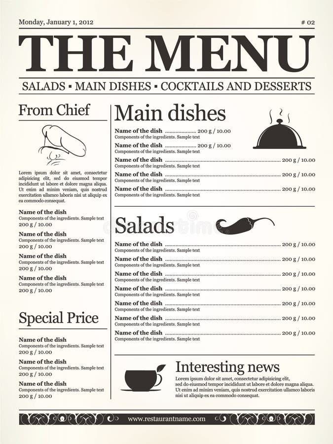 Retro Frame Restaurant Lunch Menu Design Stock Vector - Illustration of ... Retro Frame Restaurant Lunch Menu Design Stock Vector - Illustration of ...