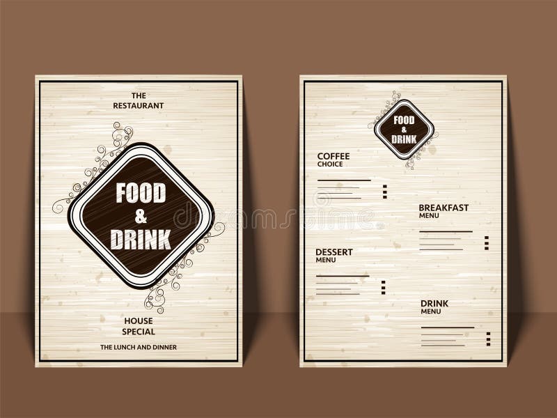 Restaurant Menu Card Design, Single Page Design Stock Illustration ...