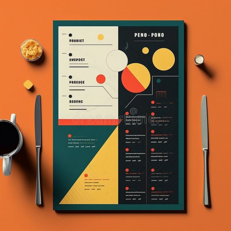 Restaurant Menu Card Design Template. Generative Ai Stock Illustration ...