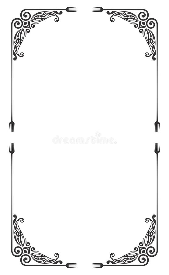 Restaurant Menu Card Frame Template Stock Vector - Illustration of ...
