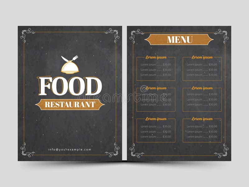 Restaurant Menu Card Design, Single Page Design Stock Illustration ...