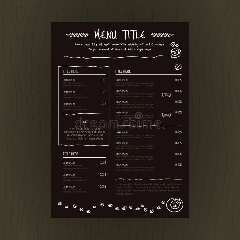 Restaurant Menu Card. Vector Illustration Decorative Design Stock ...