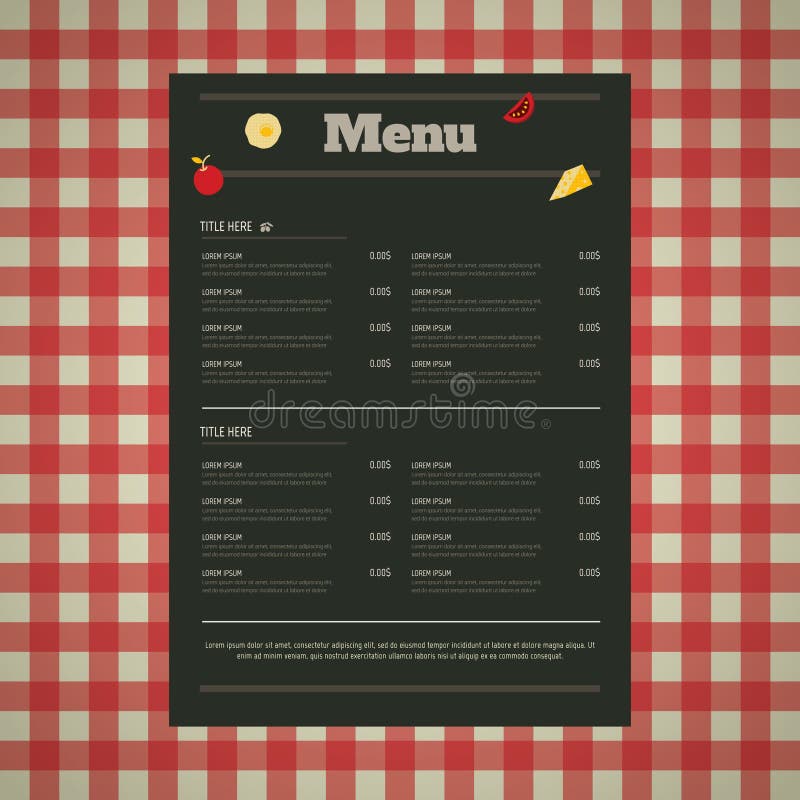 Restaurant Menu Card. Vector Illustration Decorative Design Stock ...