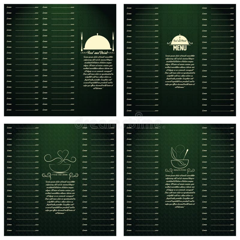 Restaurant Menu Cards Design Template Editable Editorial Photography ...