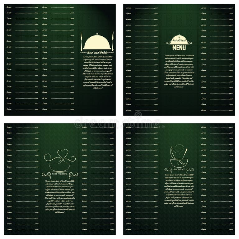 Restaurant Menu Cards Design Template Editable Editorial Photography ...