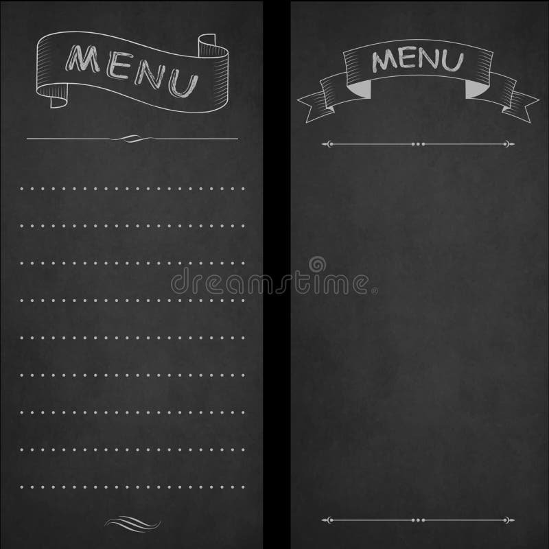 Restaurant Menu, Chalk on Blackboard. Vintage Design, Hand Drawn Style ...