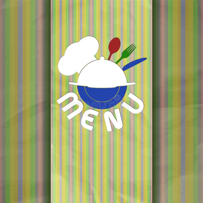 Restaurant Menu with Chef Hat Line Color Stock Vector - Illustration of ...