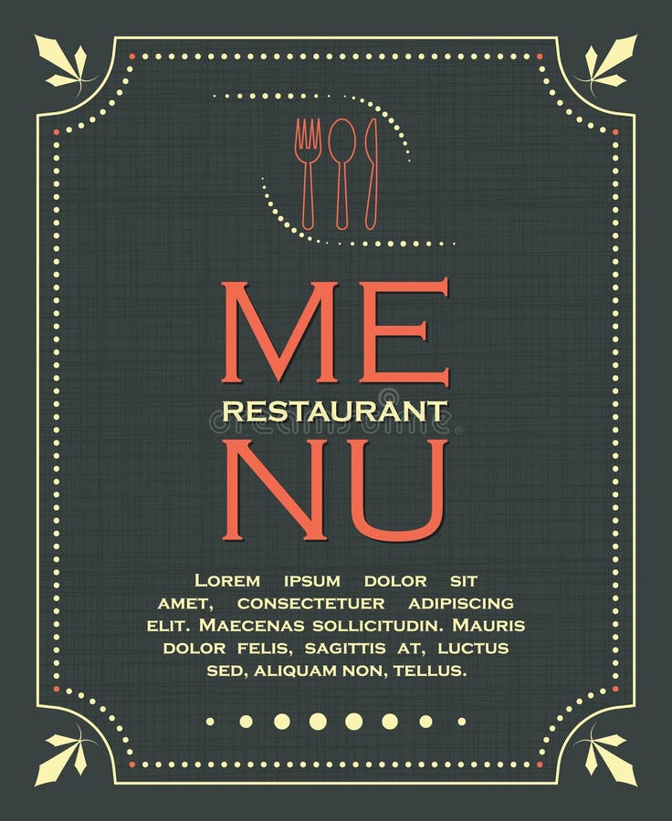 Restaurant Menu Design Cover Template in Retro Style 02 Stock Vector ...