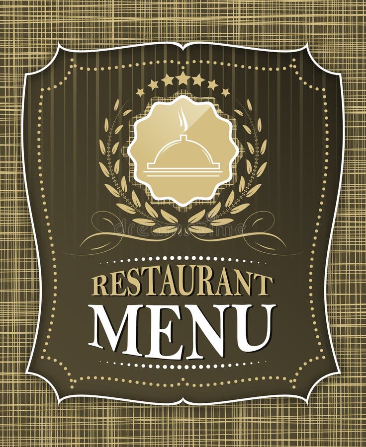 Restaurant Menu Cover Design in Vintage Style Stock Vector ...