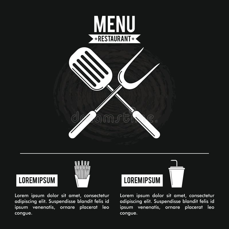 Restaurant Menu Infographic in Black and White Stock Vector ...