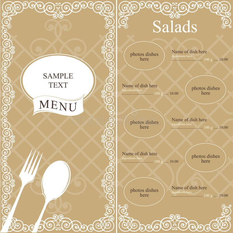 Vector Restaurant Menu Design Stock Vector - Illustration of ...