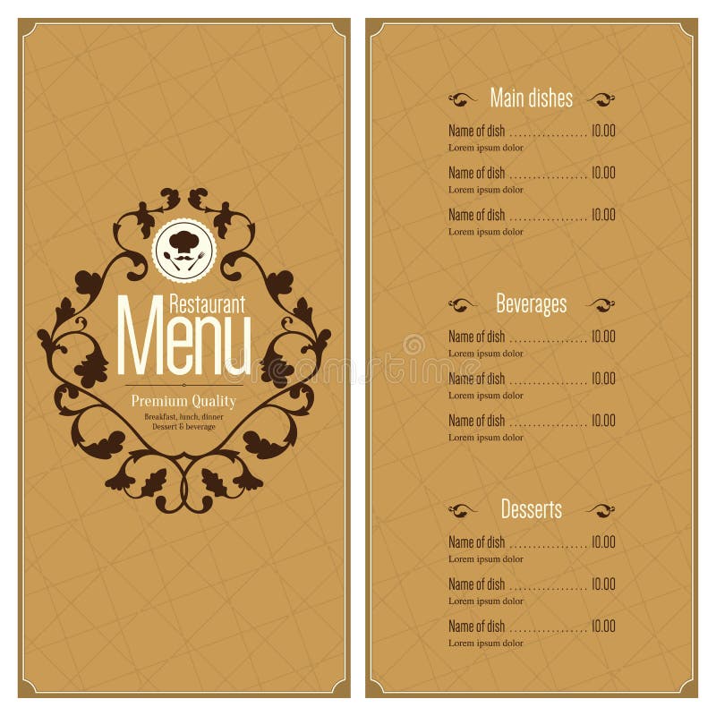 Restaurant menu design stock vector. Illustration of diner - 54227528