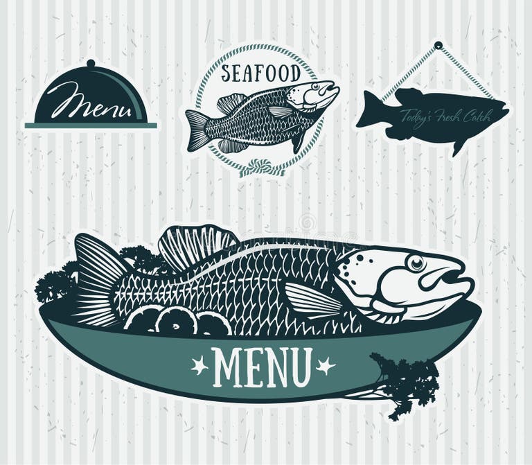 Restaurant Menu Design Elements Set Stock Vector - Illustration of ...