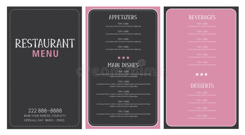 Restaurant Menu Modern Design Layout Stock Vector - Illustration of ...