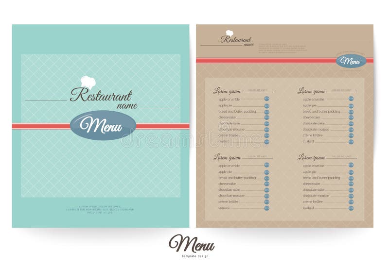 Restaurant Menu Design,Pastel (color) Stock Vector - Illustration of ...