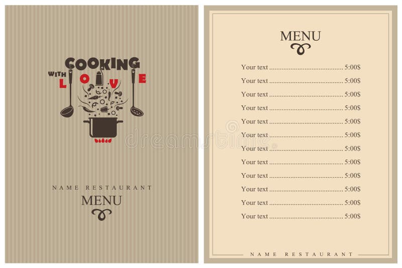 Restaurant menu design stock vector. Illustration of dinner - 214119864