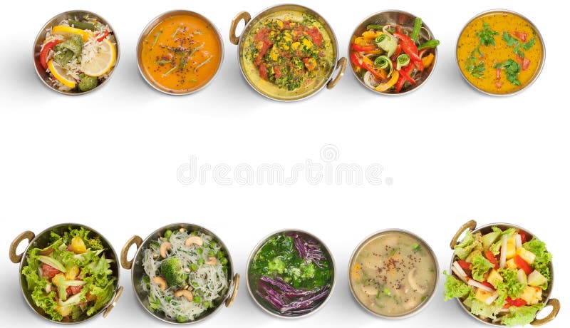 Restaurant Menu of Different Main Courses, Soups and Salads Stock Photo ...