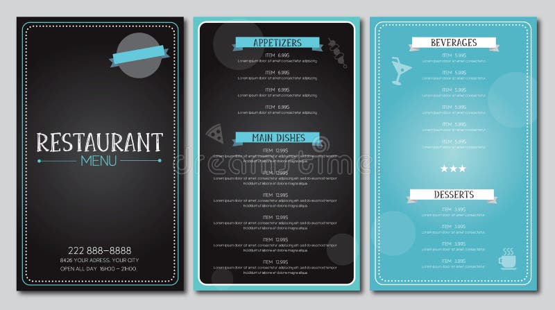 Restaurant Menu Modern Design Layout Stock Vector - Illustration of ...