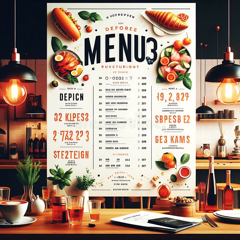 Restaurant Menu Flyer Templates Design Illustration Stock Image - Image ...