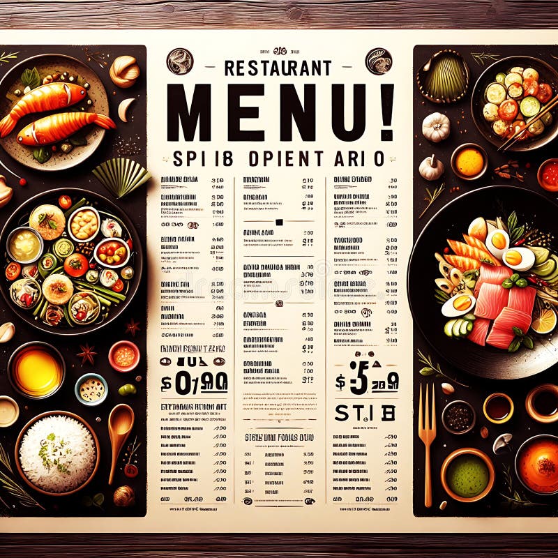 Restaurant Menu Flyer Templates Design Illustration Stock Image - Image ...