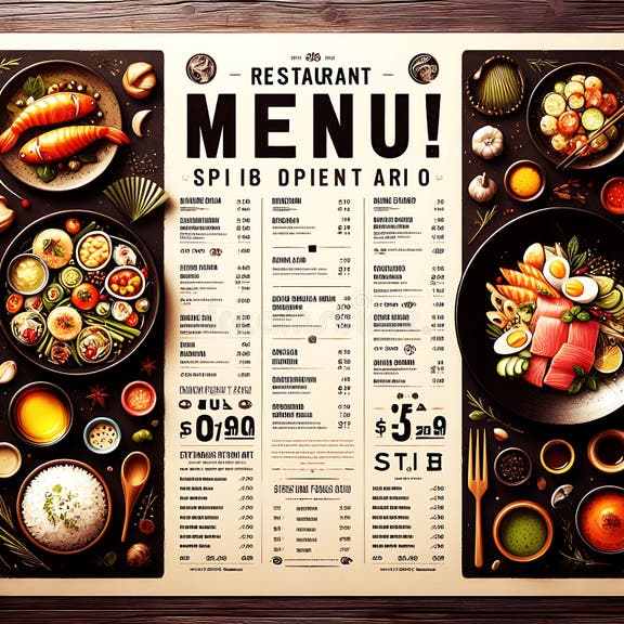 Restaurant Menu Flyer Templates Design Illustration Stock Image - Image ...