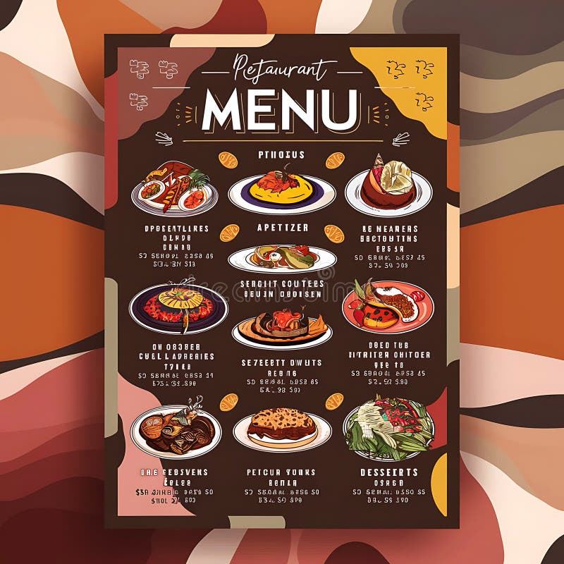 Restaurant Menu Flyer Templates Design Illustration Stock Illustration ...