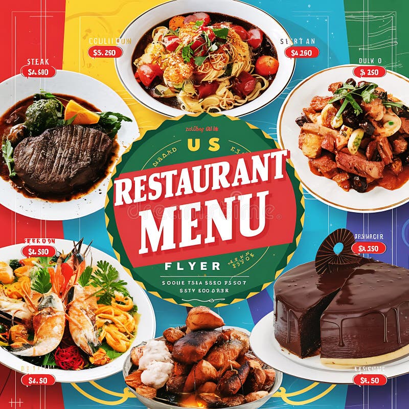 Restaurant Menu Flyer Templates Design Illustration Stock Image - Image ...