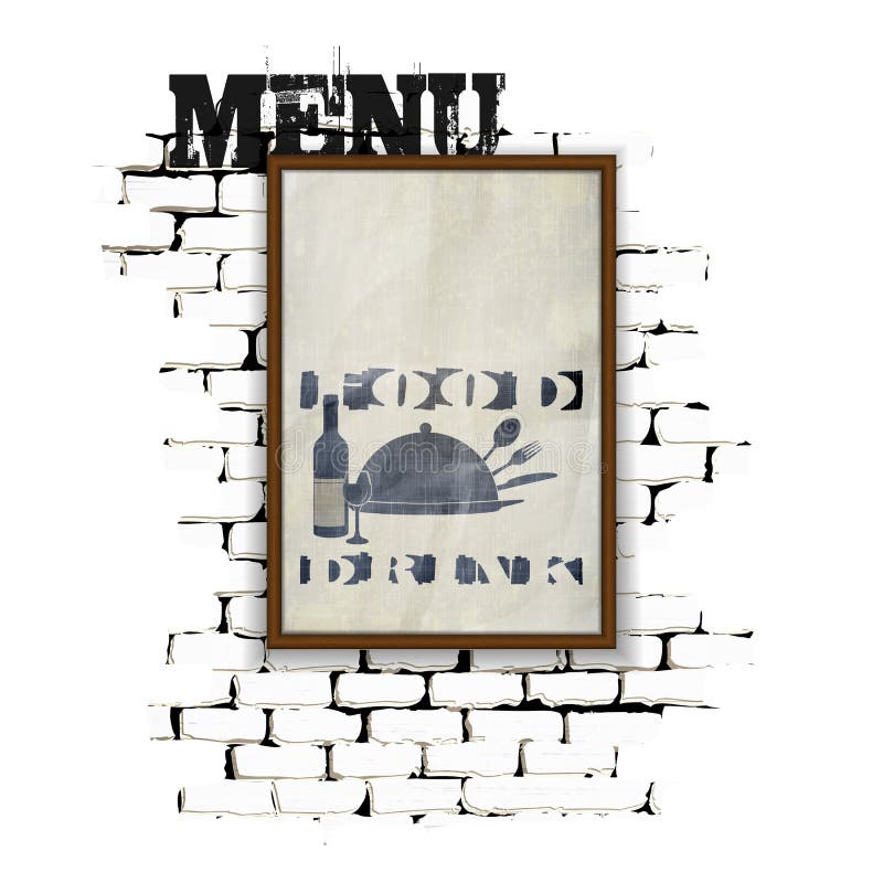 Restaurant Menu Brick Wall White Stock Illustrations – 267 Restaurant ...