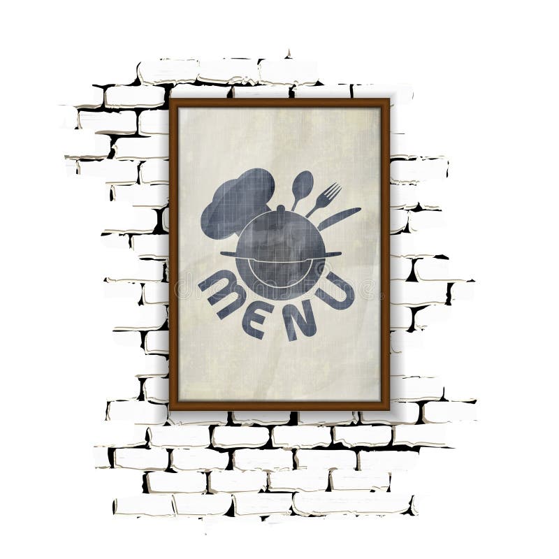 Restaurant Menu in the Frame on a Brick Wall Stock Vector ...