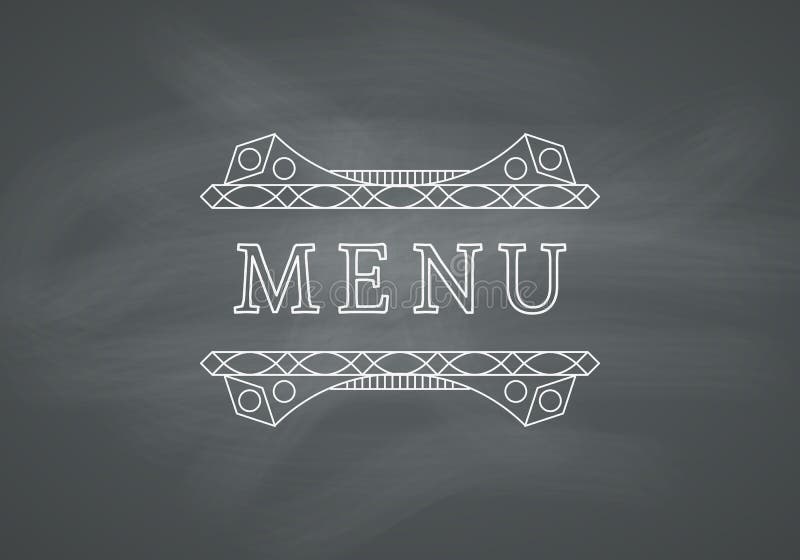 Restaurant Menu Headline with Chalkboard Stock Vector - Illustration of ...