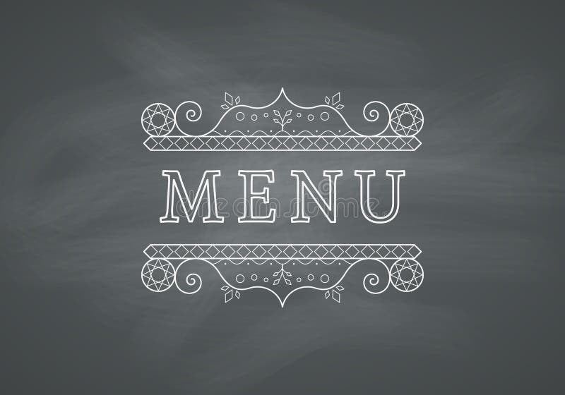 Restaurant Menu Headline with Chalkboard Stock Vector - Illustration of ...