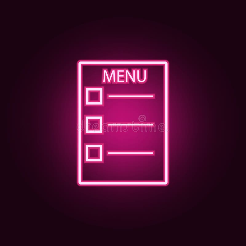 Restaurant Menu Icon. Elements of Web in Neon Style Icons. Simple Icon ...