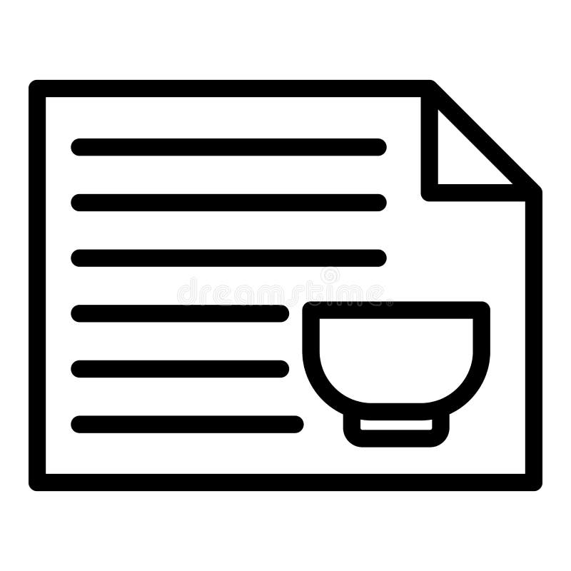 Restaurant Menu Icon, Outline Style Stock Vector - Illustration of ...