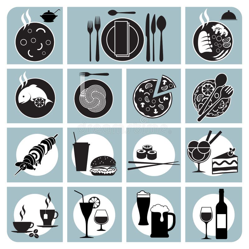 Restaurant menu icons stock vector. Illustration of beverages - 38184056
