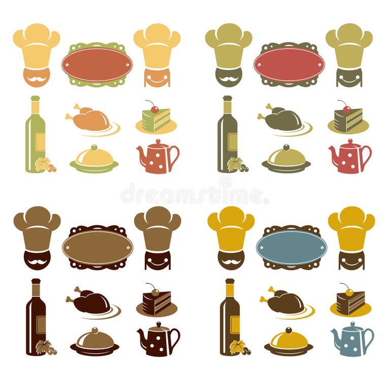 Restaurant menu icons set stock vector. Illustration of collection ...