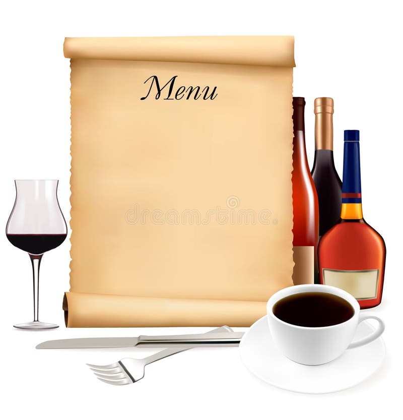 Restaurant Menu on the Old Scroll Stock Vector - Illustration of ...