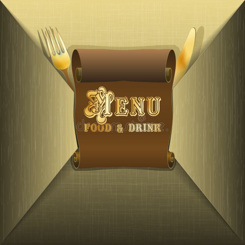 Restaurant Menu and Scroll Envelope Stock Vector - Illustration of ...