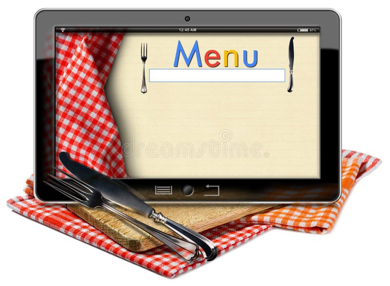 Restaurant Menu in the Tablet Computer Stock Illustration ...