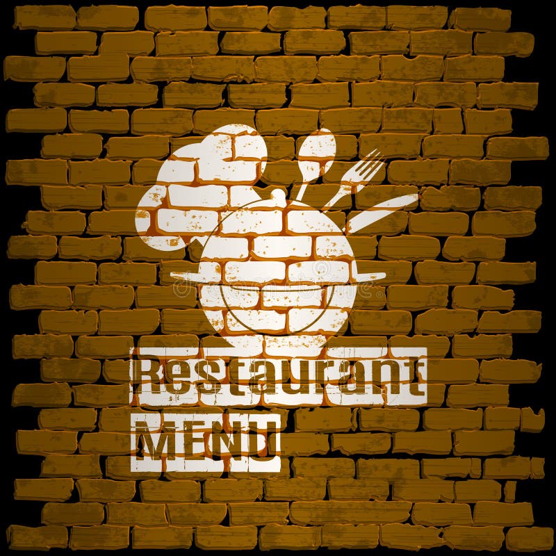 Restaurant Menu Template on a Background Brick Stock Vector ...