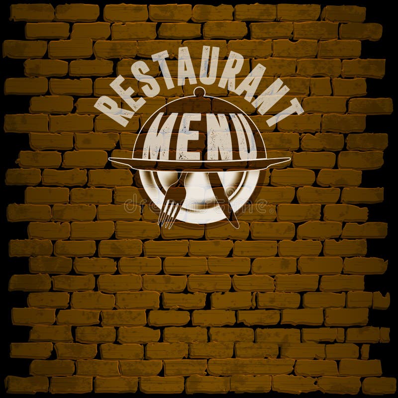 Restaurant Menu Template Brick Background Stock Vector - Illustration ...