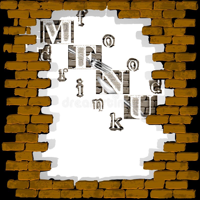 Restaurant Menu in the Frame on a Brick Wall Stock Vector ...